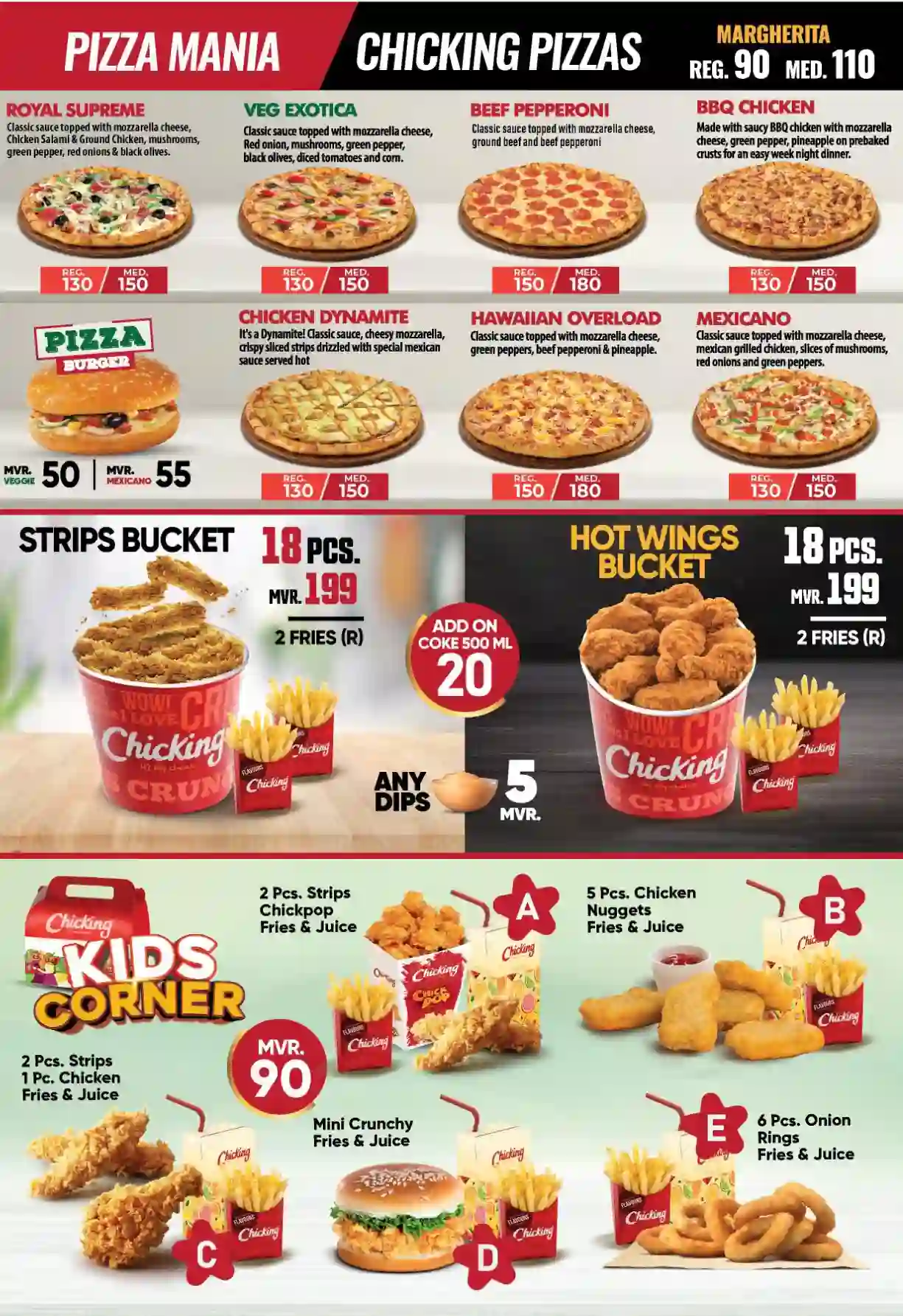 Chicking Maldives Menu Mv